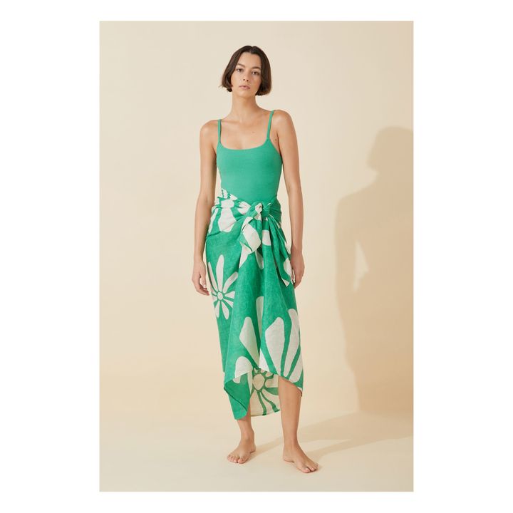 Zulu & Zephyr - Linen Floral Sarong - Green | Smallable