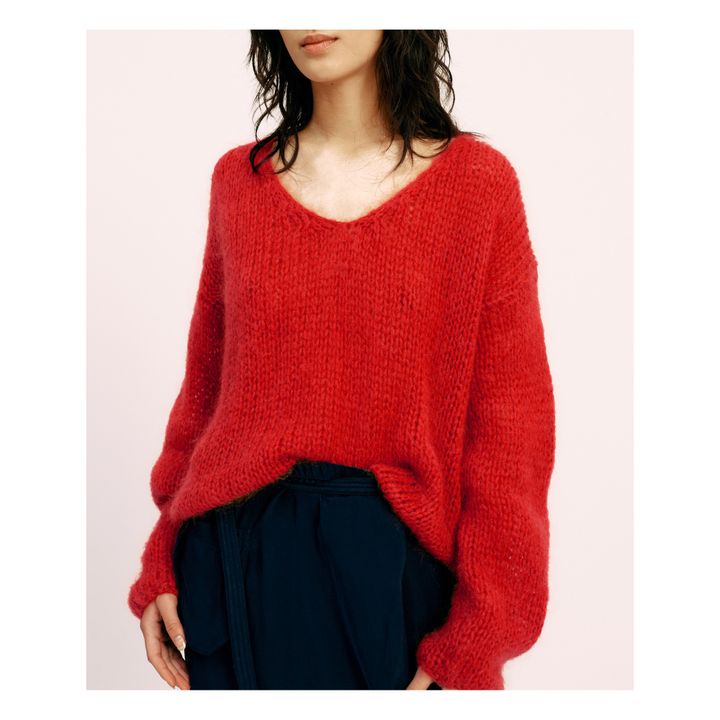 Humanoid - Pull Maite Mohair - Rouge framboise | Smallable