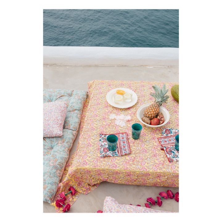 Louise Misha - Zebra Cotton Floor Mat - Pale pink | Smallable