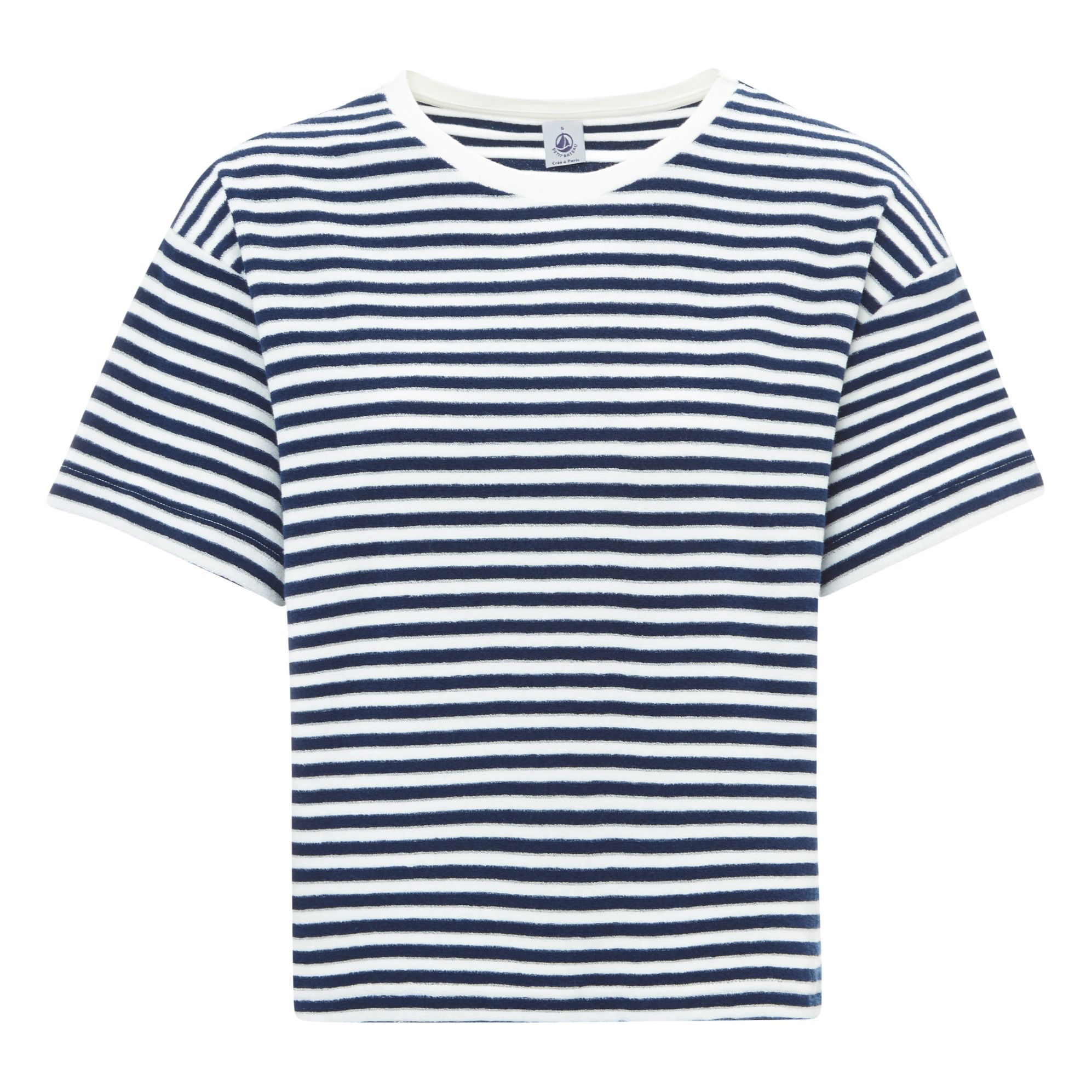 Petit Bateau - Le Boxy Terry Cloth T-Shirt - Women's Collection - Navy ...