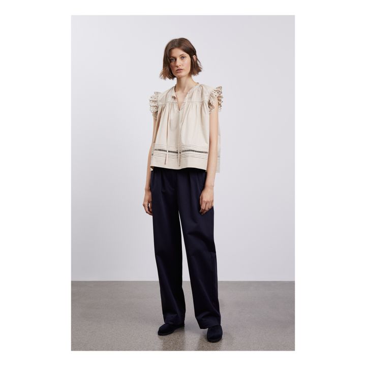 Skall Studio - Organic Cotton Poplin Asha Top - Sand | Smallable