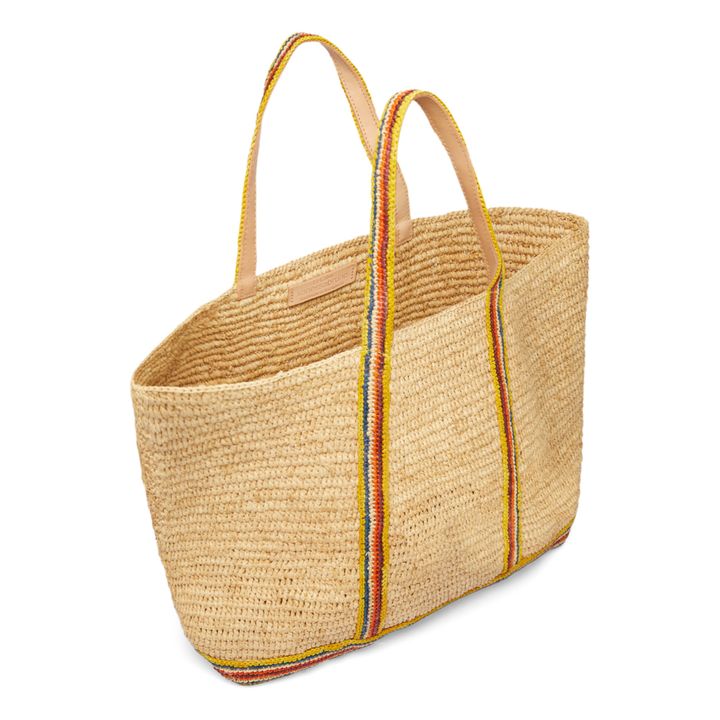 Vanessa Bruno - Raphia and Central Stripes Shopping bag L - Natural ...