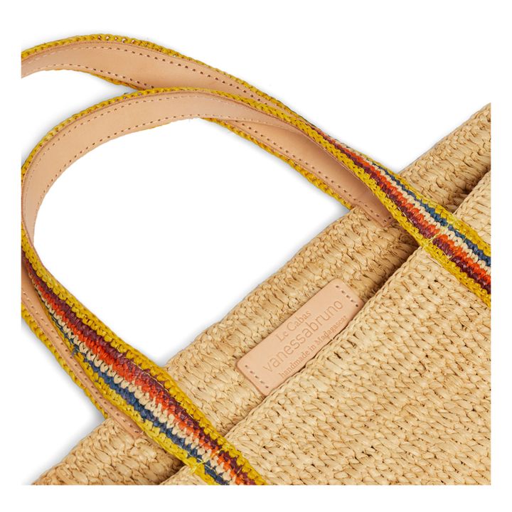 Vanessa Bruno - Raphia and Central Stripes Shopping bag L - Natural ...