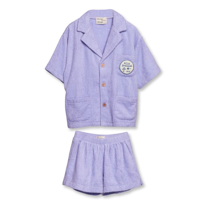 Wander & Wonder - Ensemble Chemise et Short Eponge Terry - Lilas ...