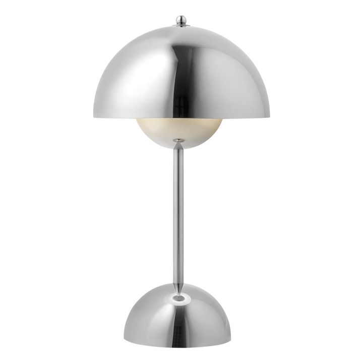 & Tradition - VP9 Flowerpot Portable Table Lamp, Vernon Panton - Chrome ...