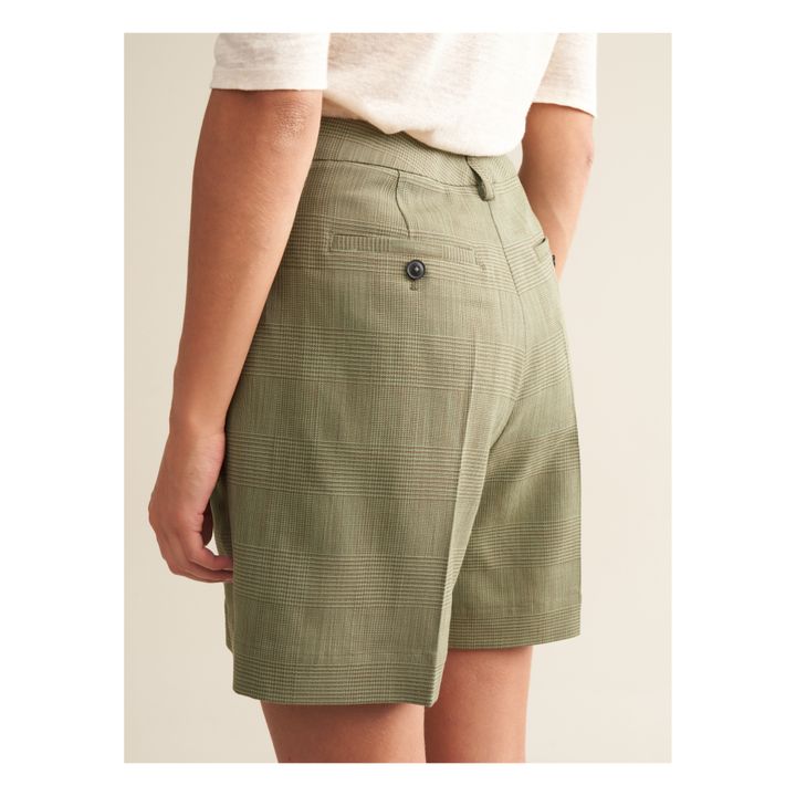 Bellerose - Short Volkertje Carreaux - Collection Femme - Vert kaki ...