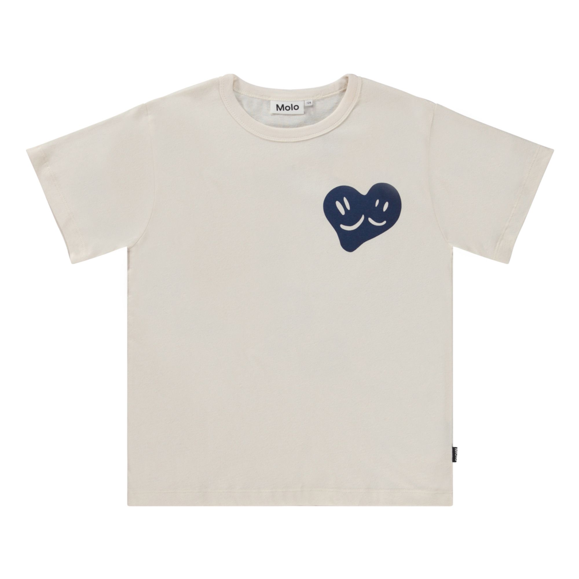 Molo - T-Shirt Coton Bio Smiley Riley - Ecru | Smallable
