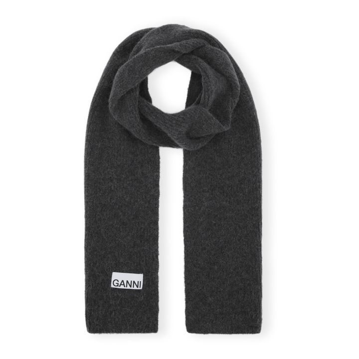 Ganni - Echarpe Soft Alpaga et Laine Mérinos - Charbon | Smallable