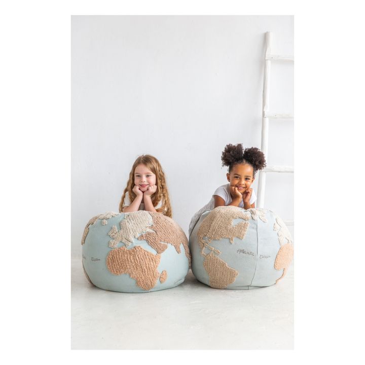 Lorena Canals - Pouf World Map - Light blue | Smallable