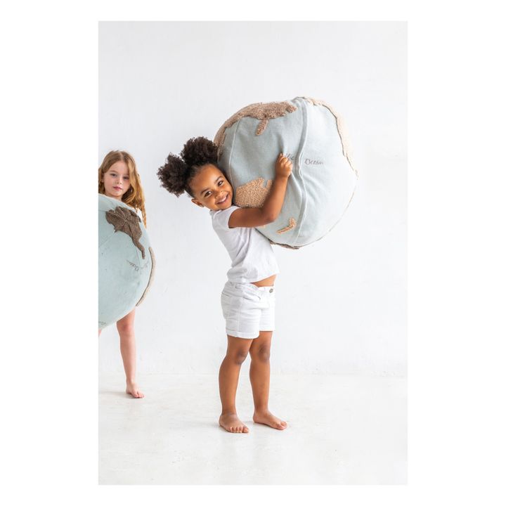 Lorena Canals - Pouf World Map - Light blue | Smallable