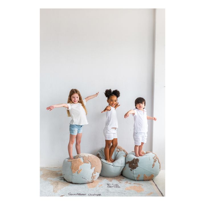 Lorena Canals - Pouf World Map - Light blue | Smallable