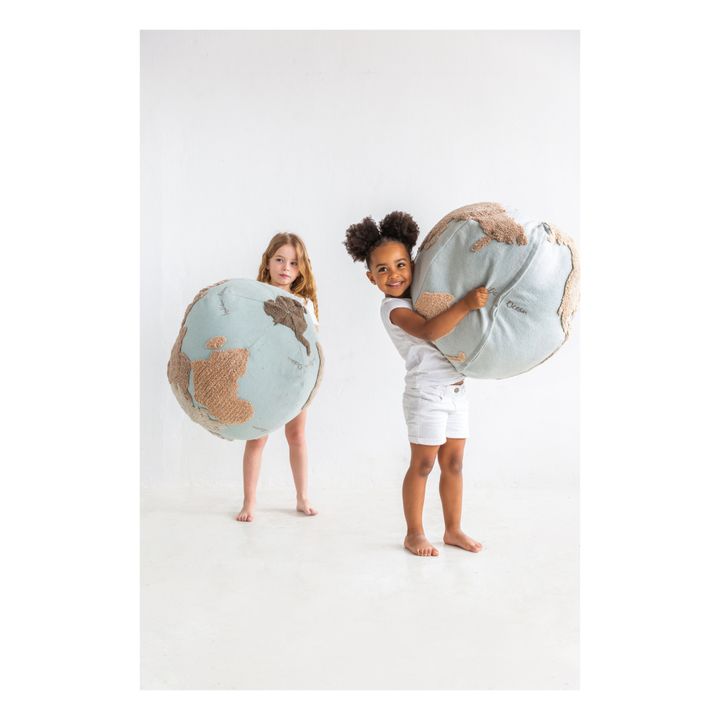 Lorena Canals - Pouf World map - Bleu ciel | Smallable