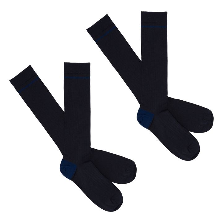 FUB - Set of 2 Long Wool Socks - Women's Collection - Navy blue | Smallable