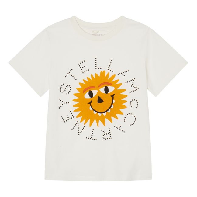Molo - T-Shirt Coton Bio Smiley Riley - Ecru | Smallable