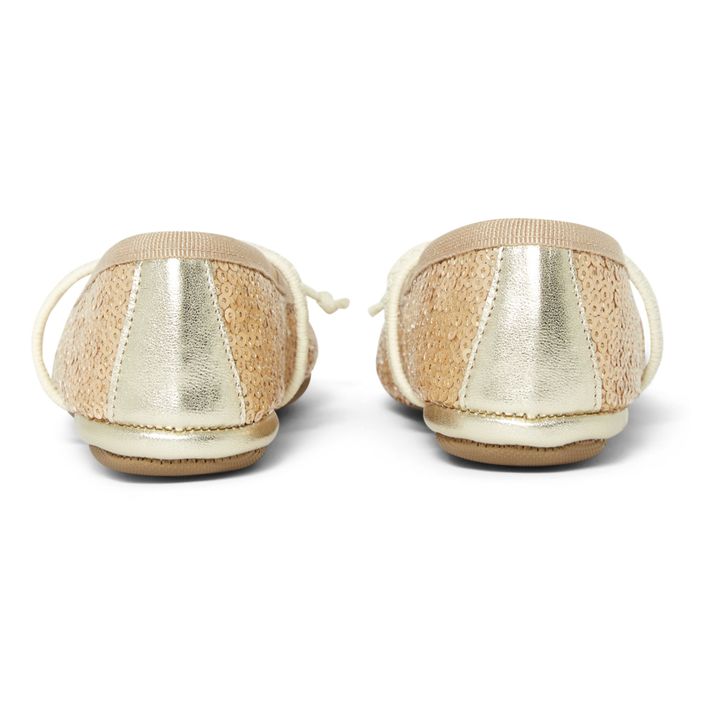 Pèpè - Elasticated Ballet Slippers with Bow - Gold | Smallable