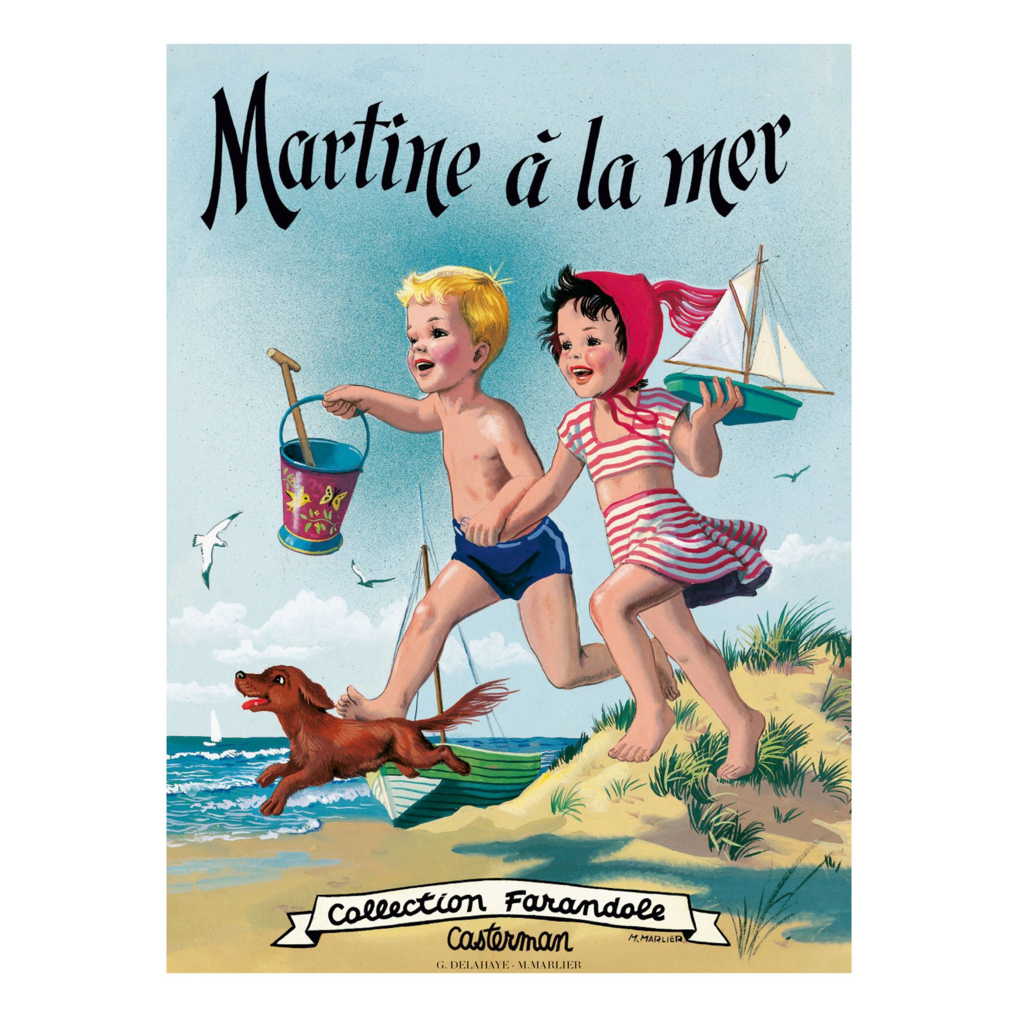 Les Jolies Planches - Affiche Martine à la mer - Bleu | Smallable