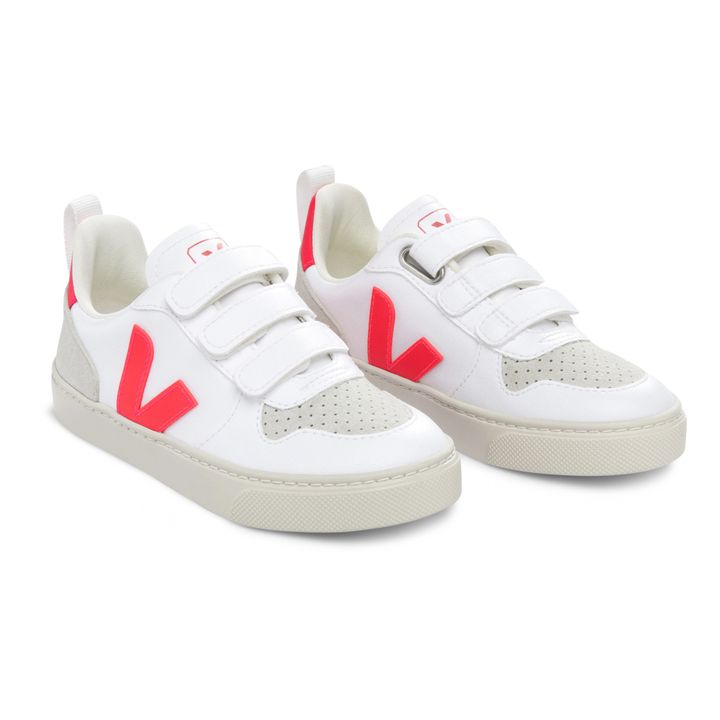 Veja - Baskets V-10 Scratchs Cuir - Rose | Smallable