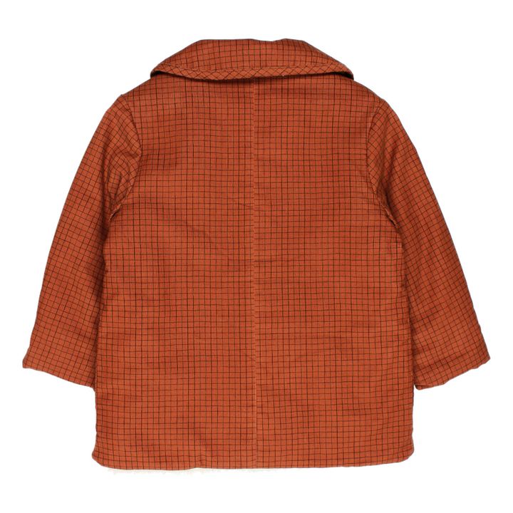 Búho - Checkered Corduroy Lined Coat - Brick red | Smallable