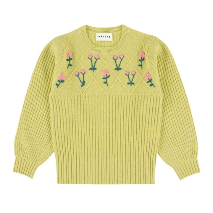 Morley - Pull Laine Broderie Fleur Tikka - Jaune | Smallable