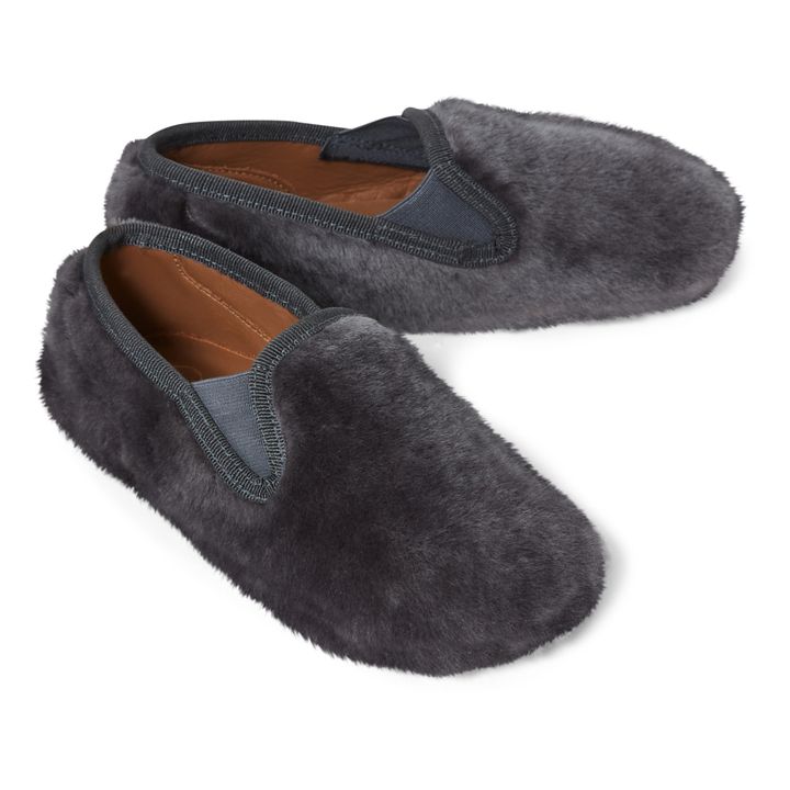 Pèpè - Shearling slippers - Charcoal grey | Smallable