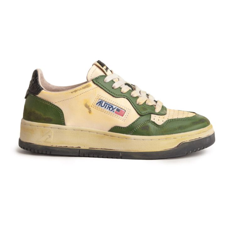 Autry - Super Vintage Low Two-tone Leather Sneakers - Khaki | Smallable