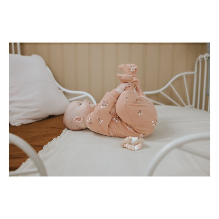 Petit Lem - Pyjama Une Pièce Coton Bio Fleur - Vieux Rose | Smallable