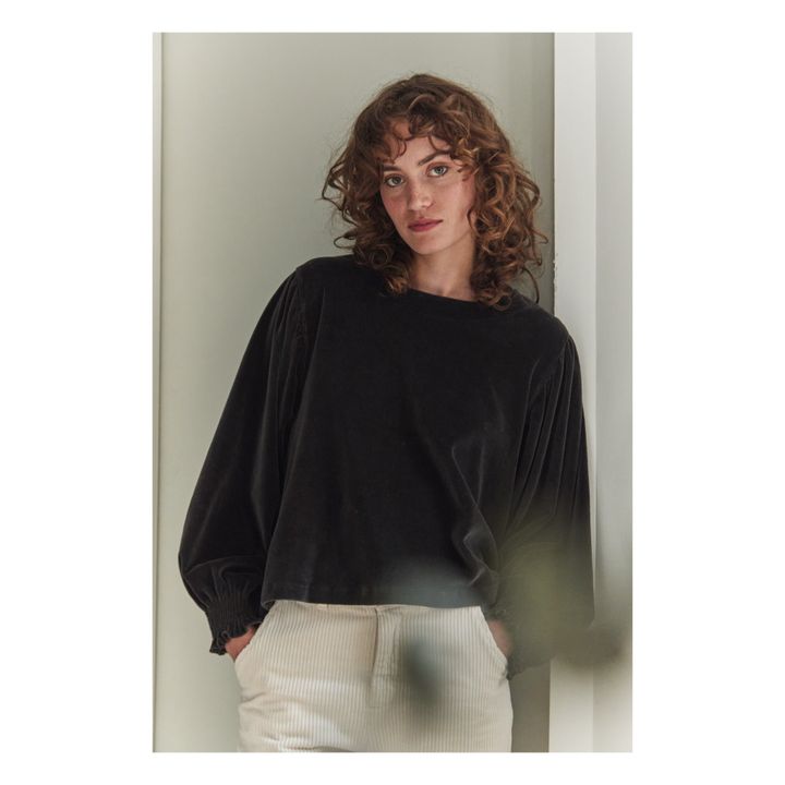 Emile et Ida - Velvet Sweat You - Women's collection - - Charcoal grey ...