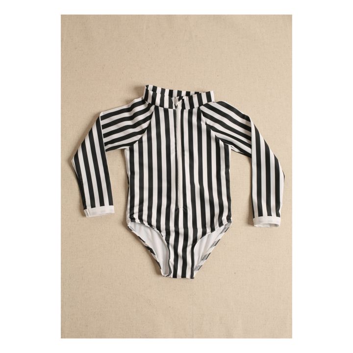 Juillet Juillet - Palombaggia Striped 1-Piece Anti-UV Swimsuit - Black ...