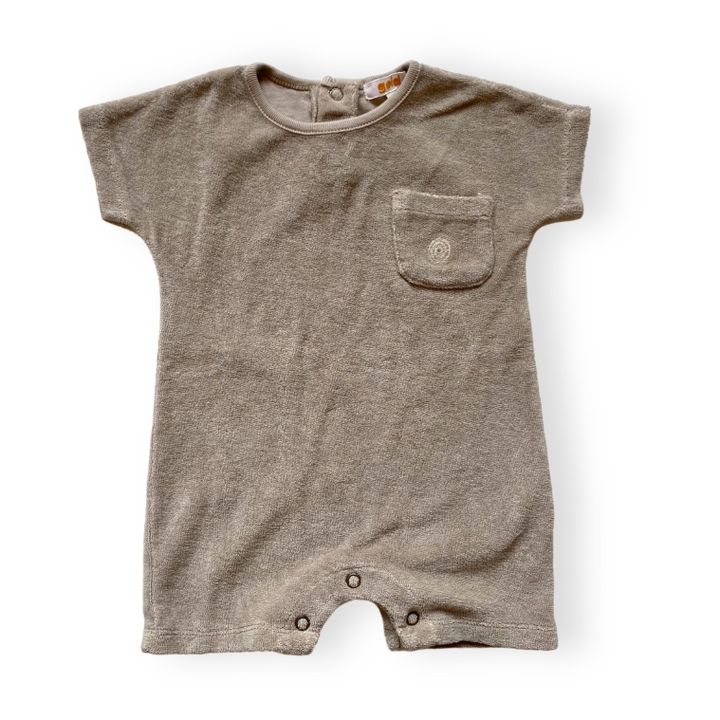 GOLD, Olalala - Rubi Organic cotton terry romper - Sand | Smallable