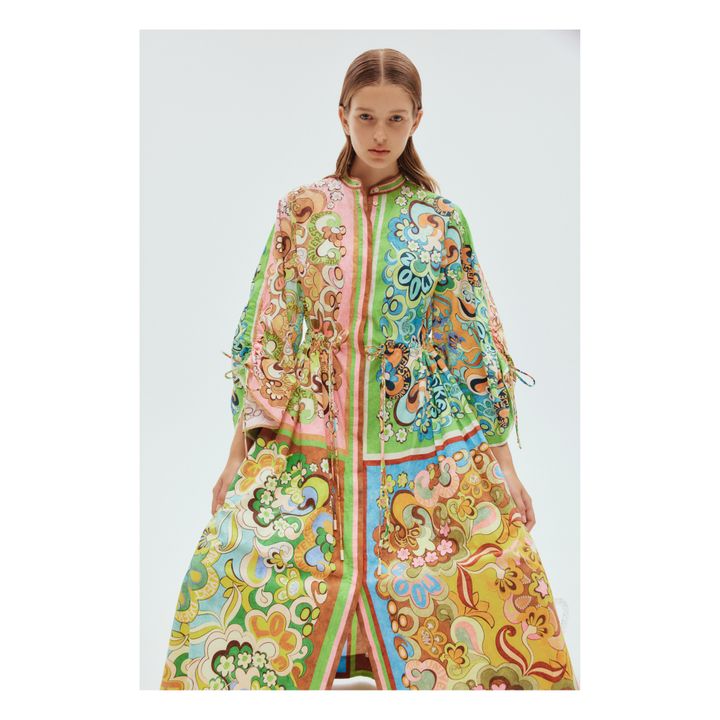 Alémais - Robe Ceinturée Dreamer Popeline de Coton Bio - Vert | Smallable