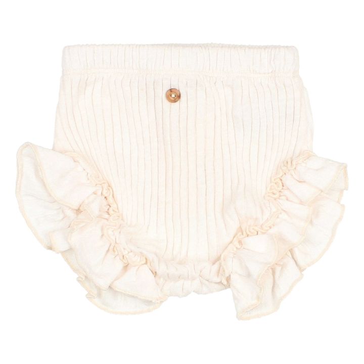 Búho - Ribbed Ruffle Bloomer - White | Smallable