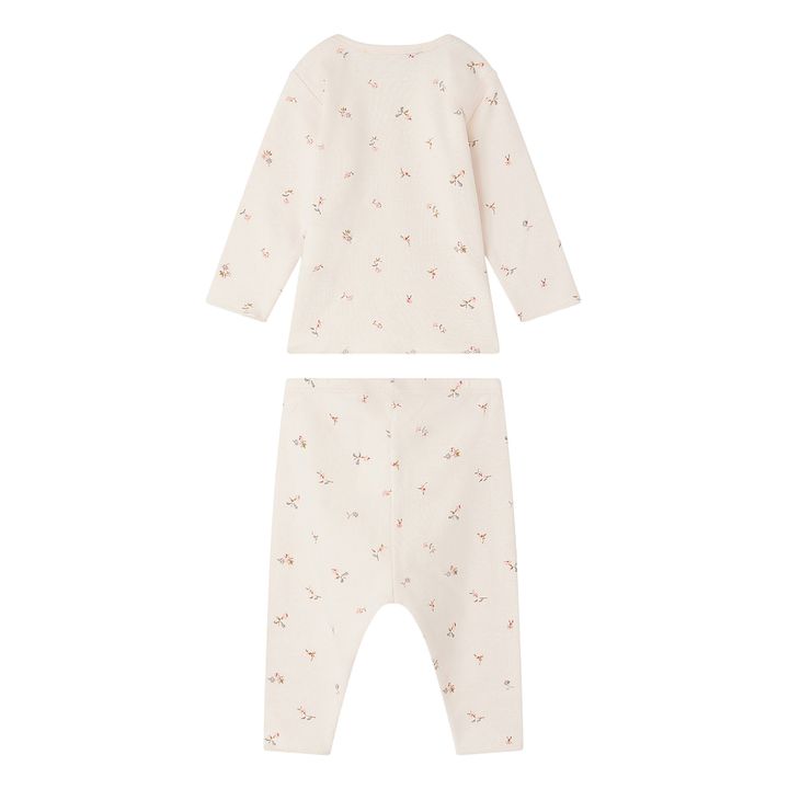 Bonpoint - Timi Floral Ribbed Set - Powder pink | Smallable