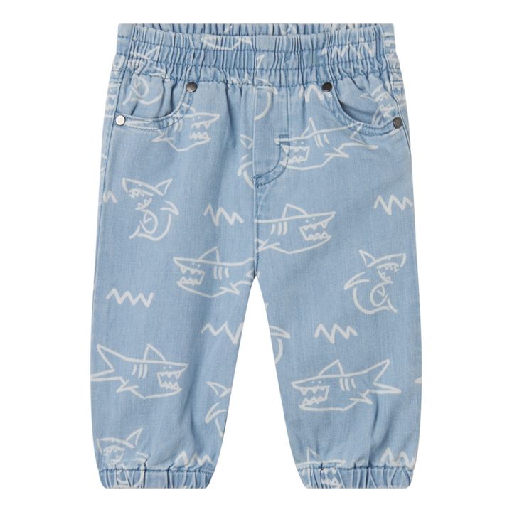 Stella McCartney Kids - Denim Shark Pants - Light blue | Smallable