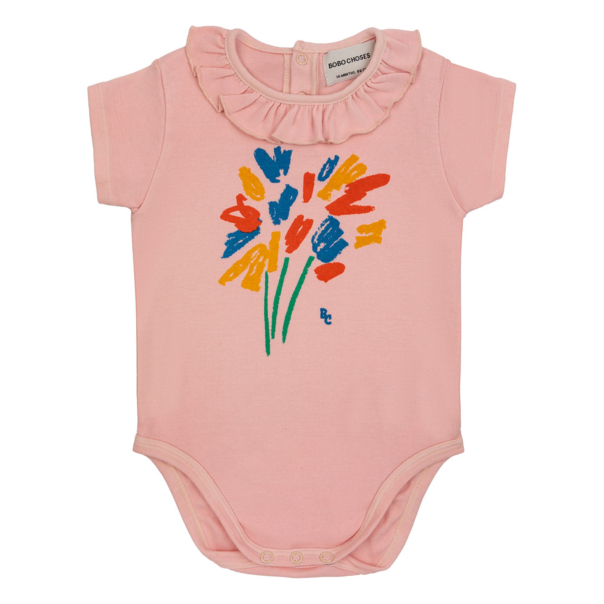 Bobo Choses - Body Coton Bio Feux d'Artifices - Rose | Smallable