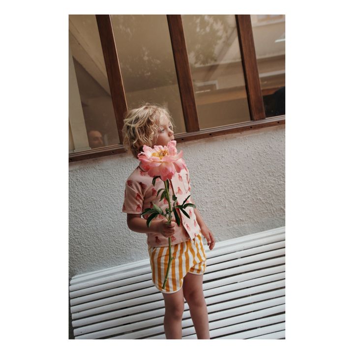 Emile et Ida - Terry striped shorts - Yellow | Smallable