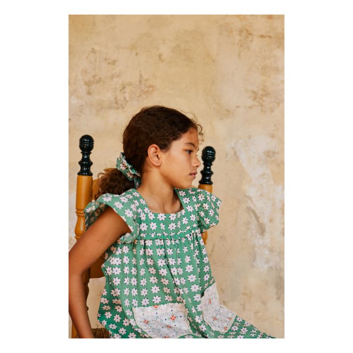 Hello Simone Robe Karinette Pomponette Vert Smallable
