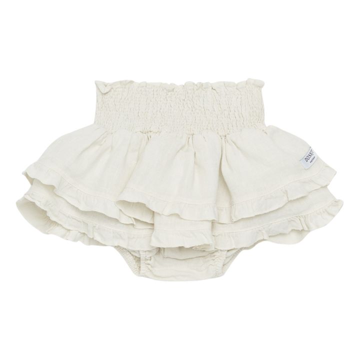 Donsje - Vaibi Linen Ruffle Bloomer - White | Smallable