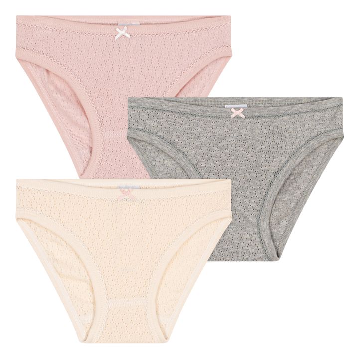 Petit Bateau - Batch 3 Plain panties - Pink | Smallable