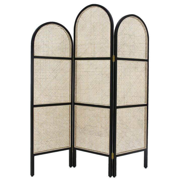 Cane Webbing Room Divider Black HKliving Design Adult