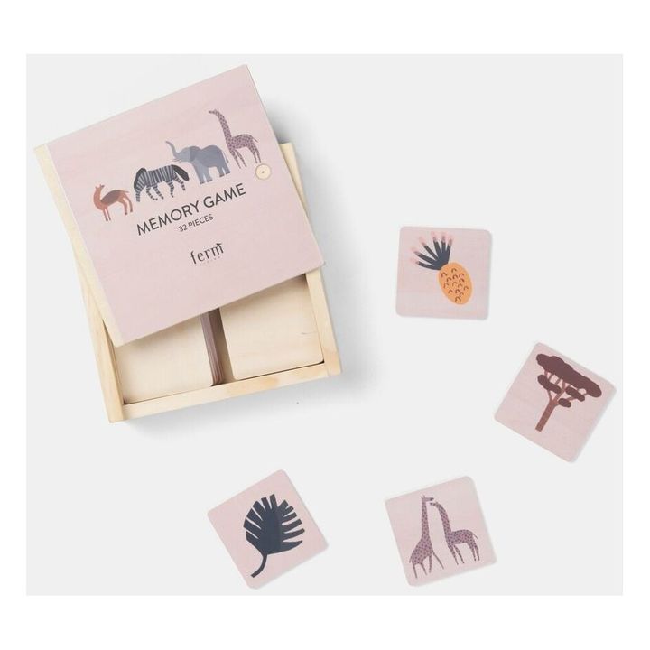 Ferm Living Kids - Safari wooden memory game - Natural | Smallable