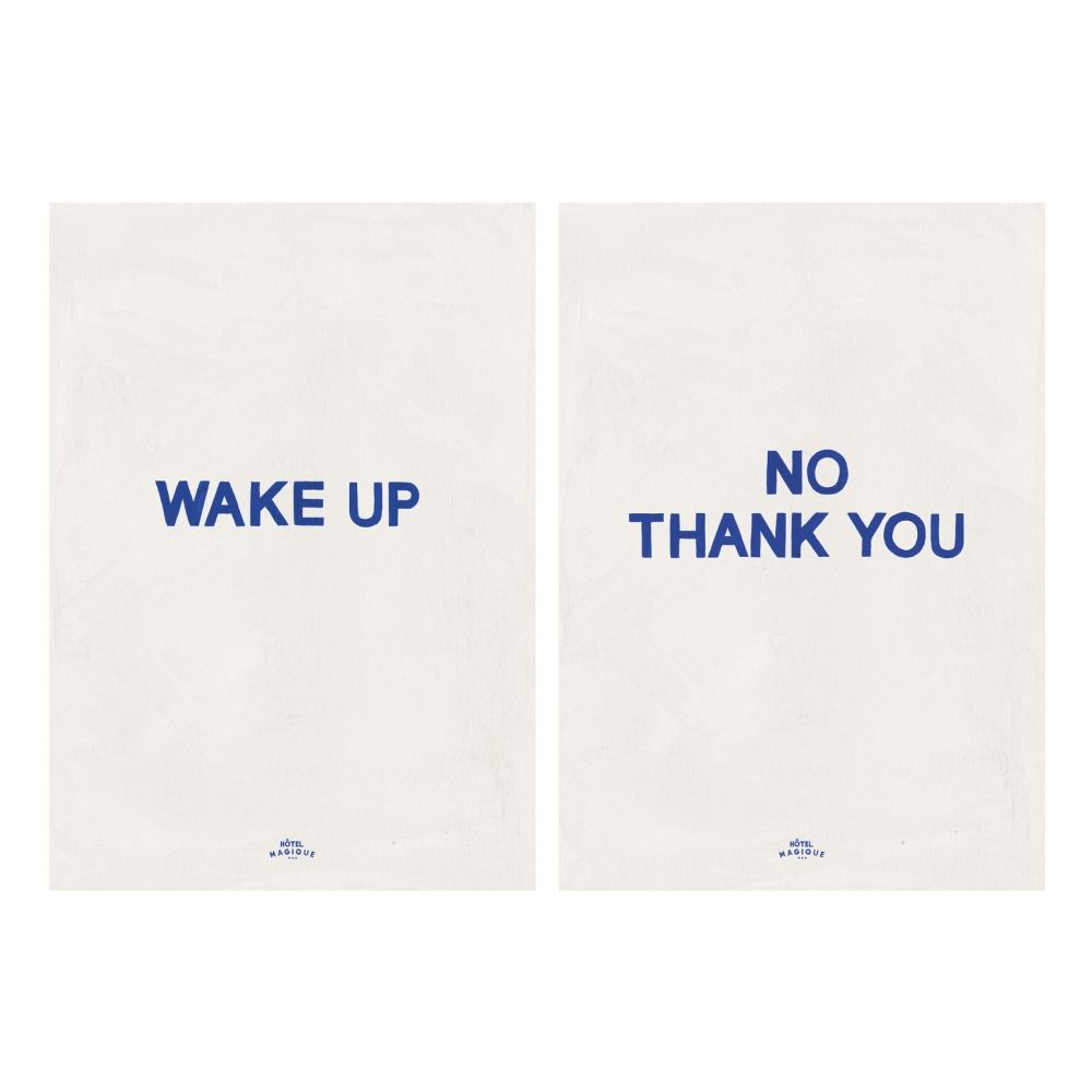 Wake Up - No, Thank You - 2 pieces set in size A4 Hôtel Magique Design ...